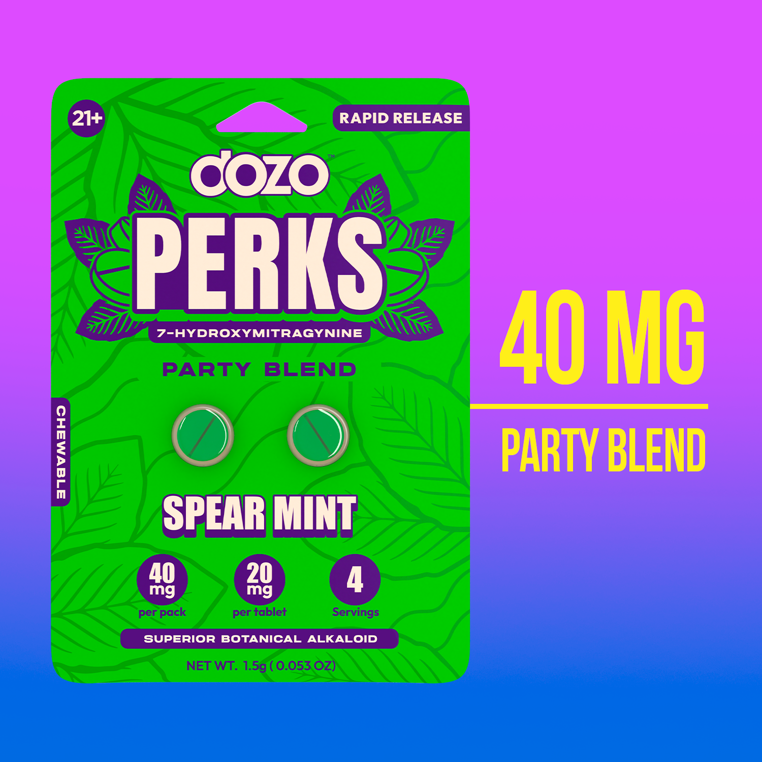 New Flavors Dozo PERKS 7-OH | Chill Berry Kratom Tablets – dozo
