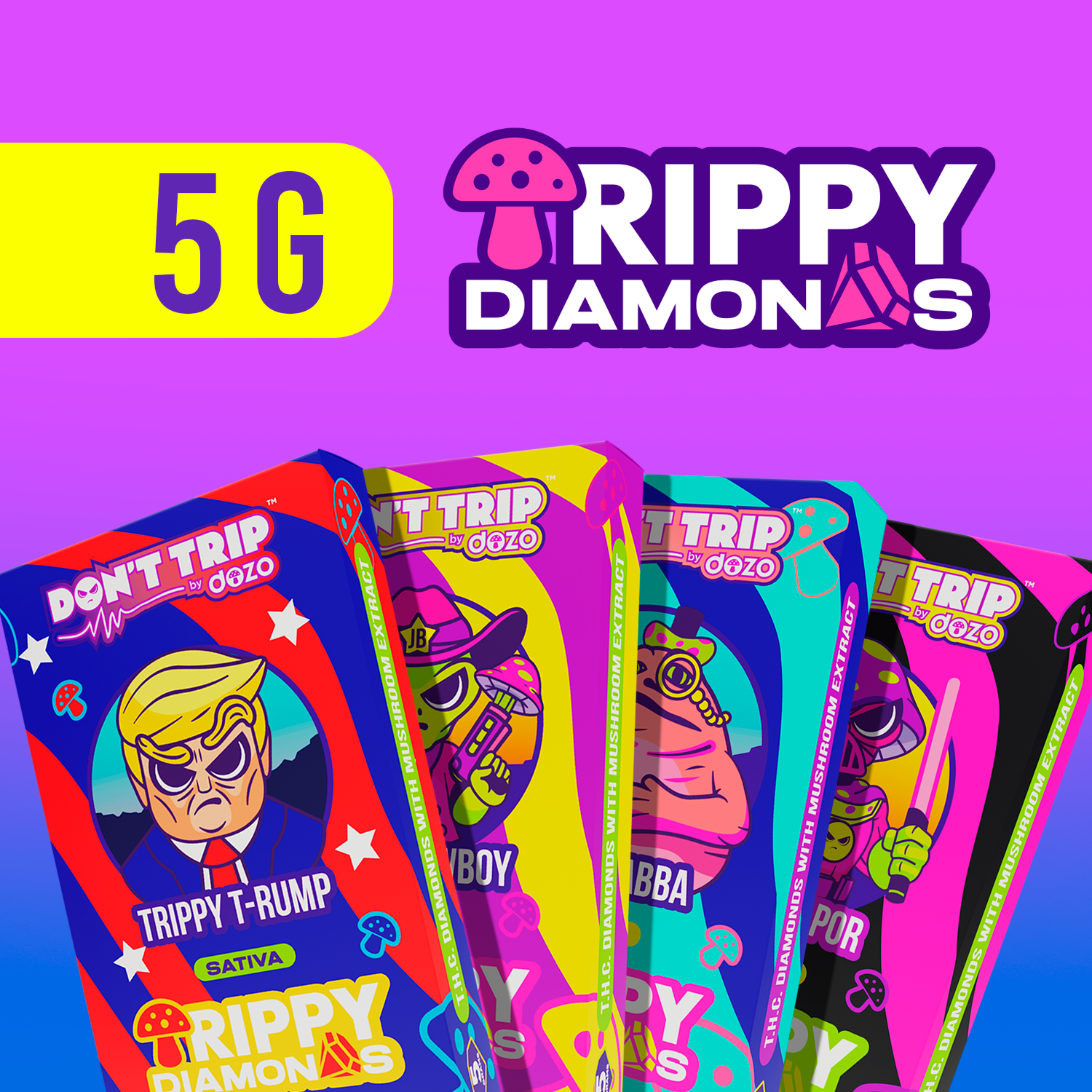 Dozo 5g Trippy Dimonds Mushroom Disposable Vape - from $59.58 per vape ...