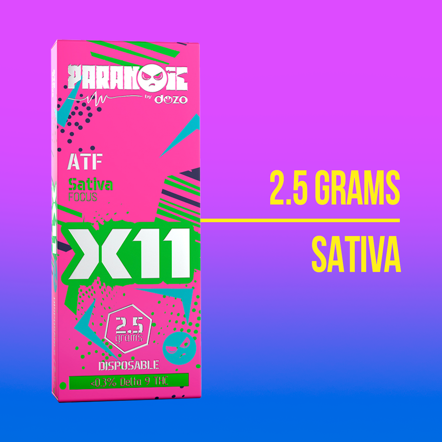 Dozo X11 Disposable Vape: ATF (Sativa) 2.5g – Powerful & Potent – dozo